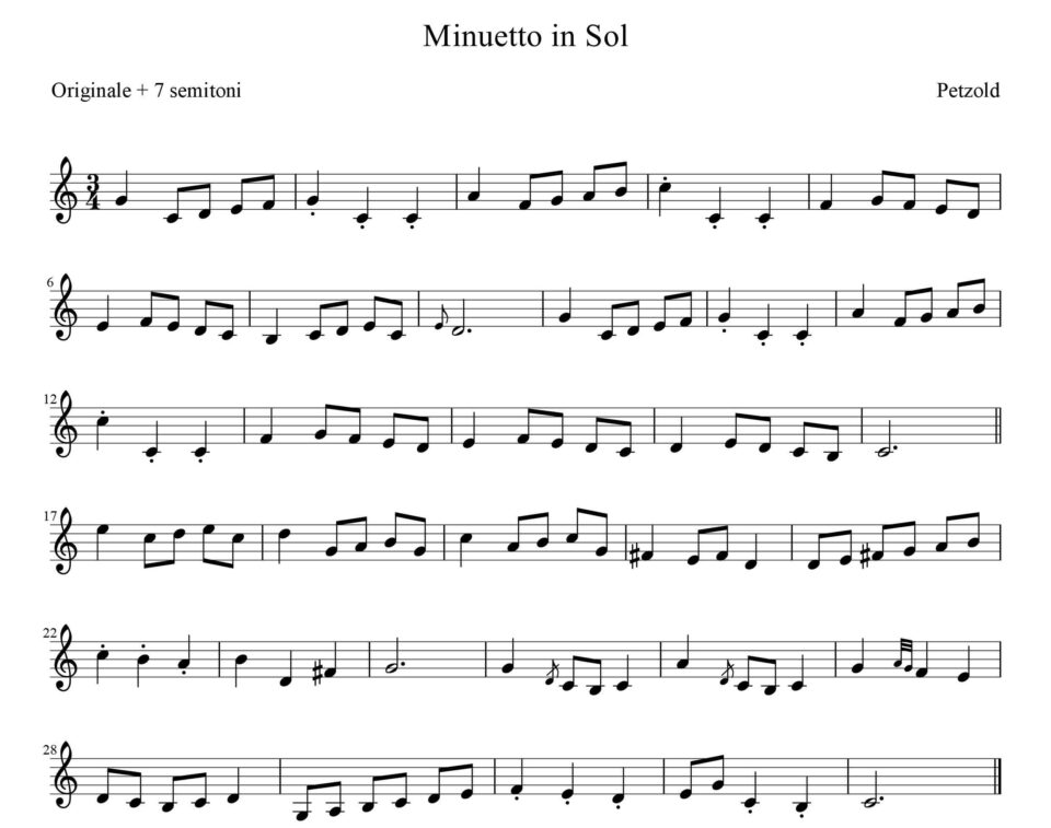 Bach (Petzold) - Minuetto in sol maggiore - Musica a scuola